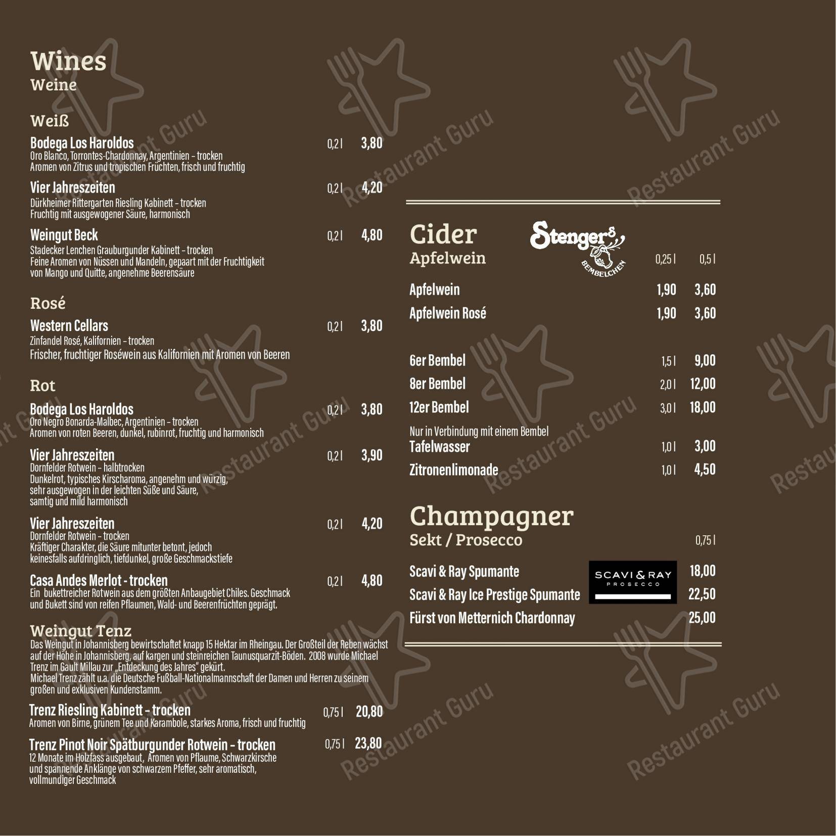 Speisekarte von Journal - American Food & Bar, Rodgau