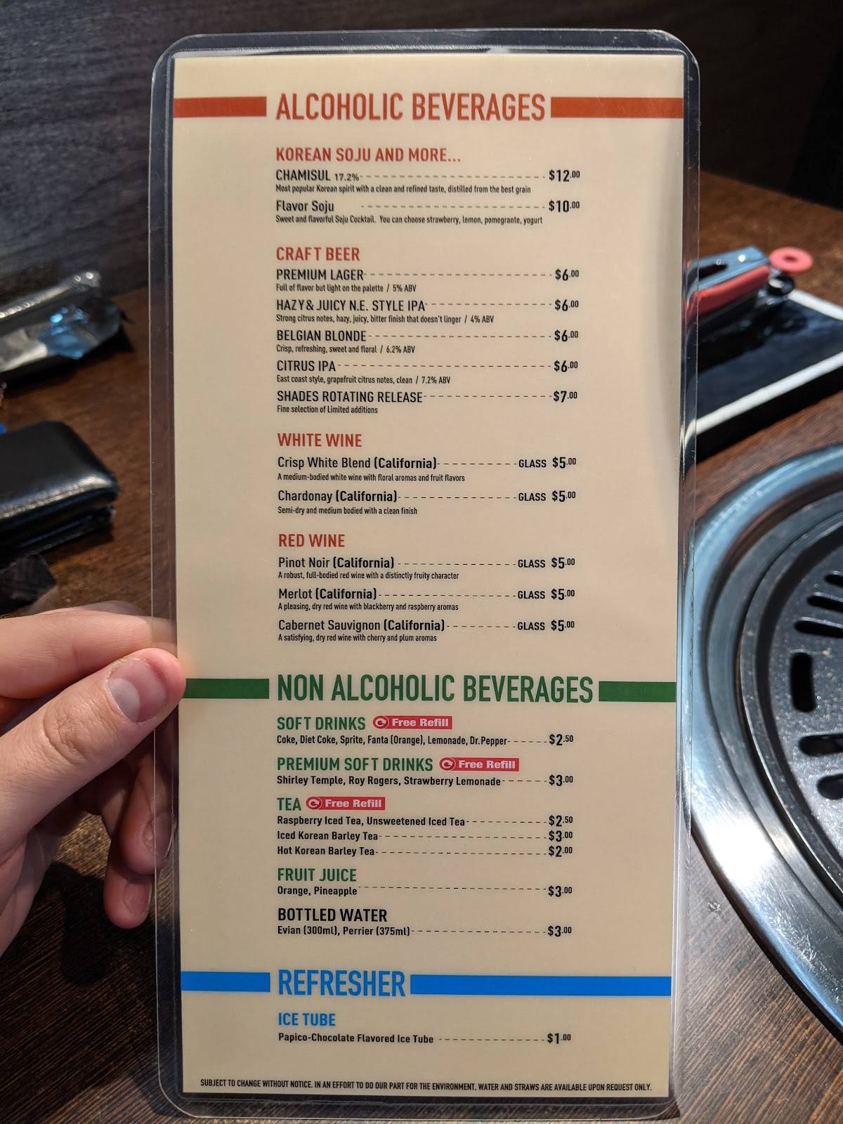 Menu at KOU-Korean BBQ of Utah, Midvale