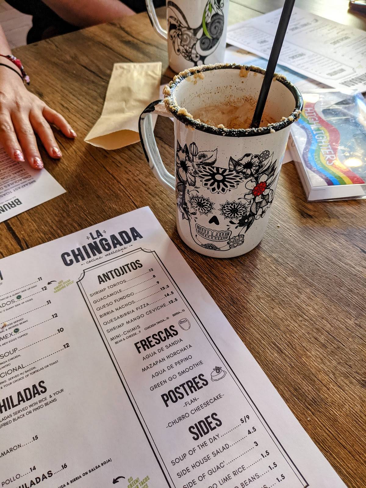 Menu at La Chingada Cocina Mexicana restaurant, Tucson