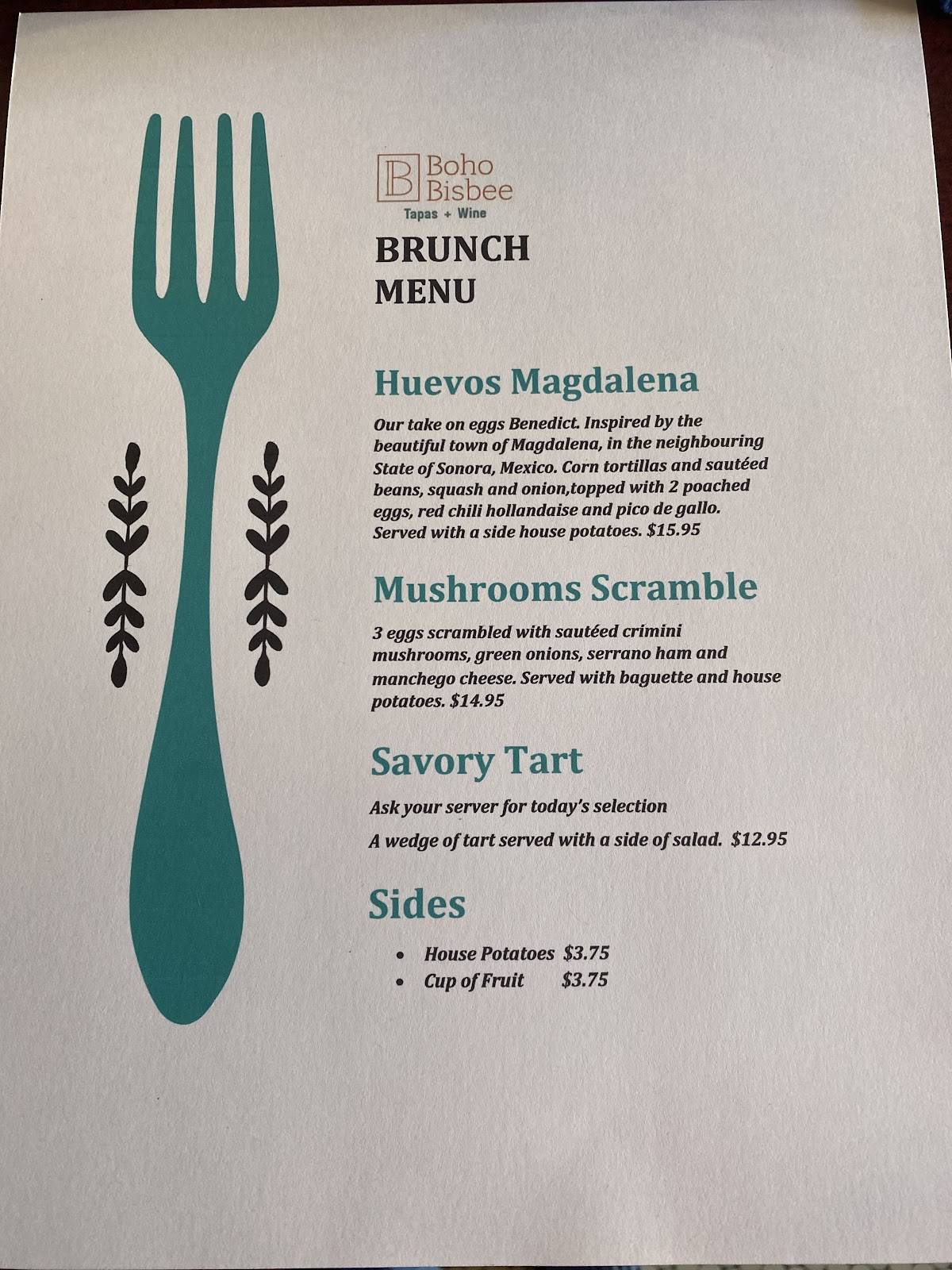 Menu at Le Cornucopia Café cafe, Bisbee