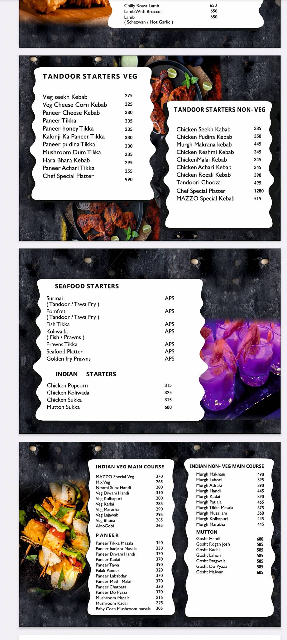 Menu at Mazzo Family Restaurant Alibag, Alibag
