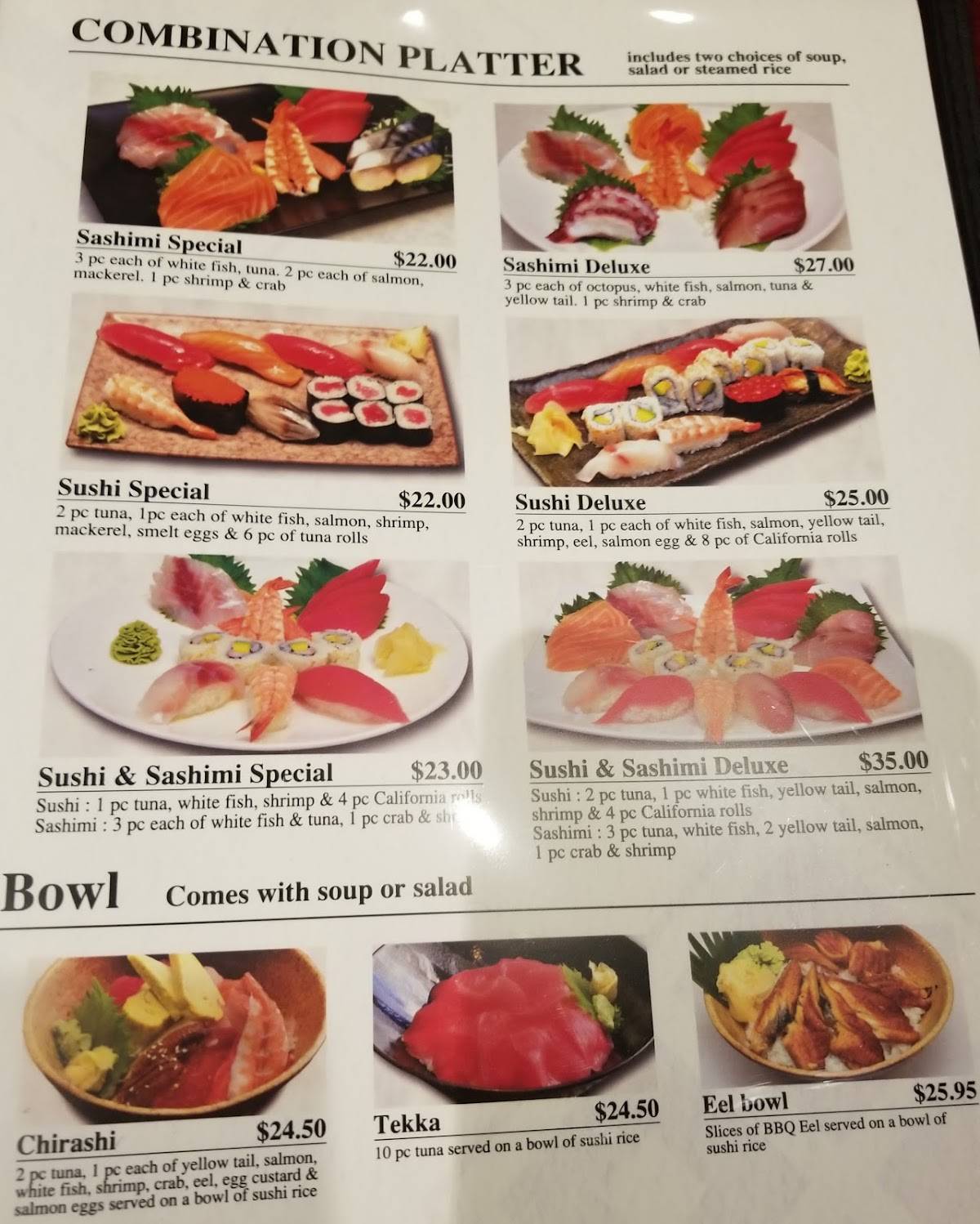 Menu at Miyabi Japanese Steak & Seafood House steakhouse, Fayetteville