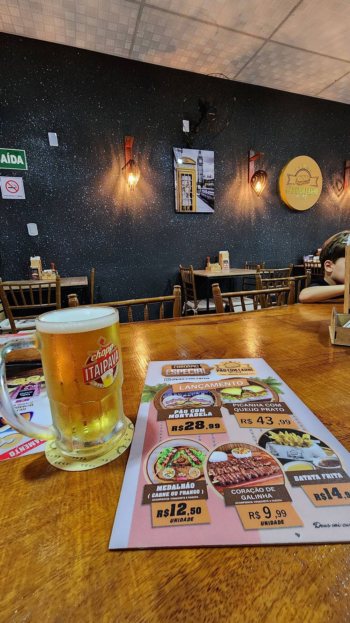 Menu at Pão com Carne, Aracaju