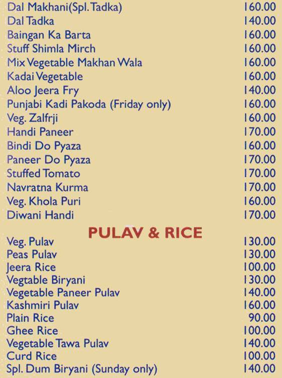 Menu at Parwani's Bombay Halwa House, Chennai, 37H3+C3R