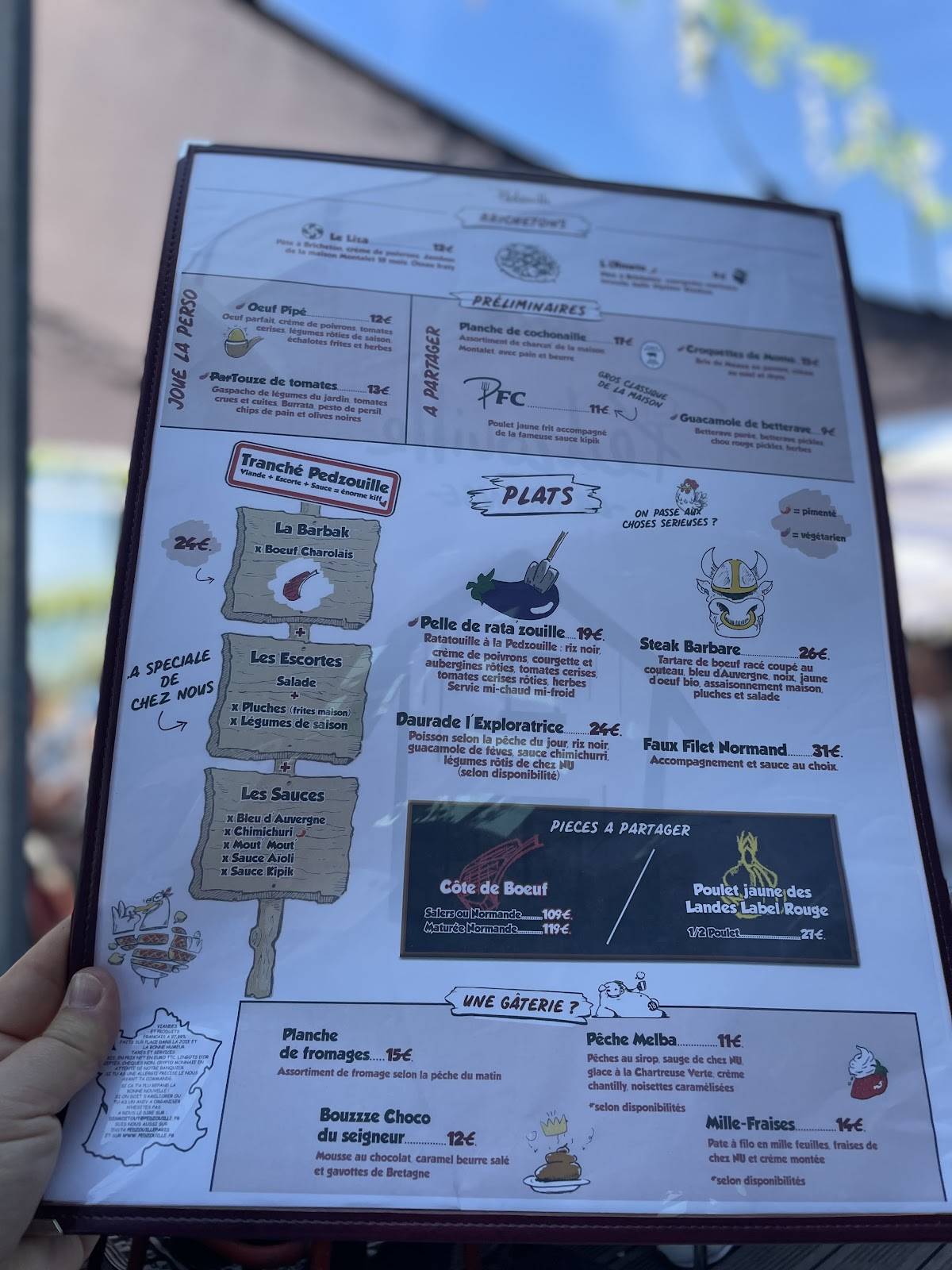 Pedzouille La Grange Menu