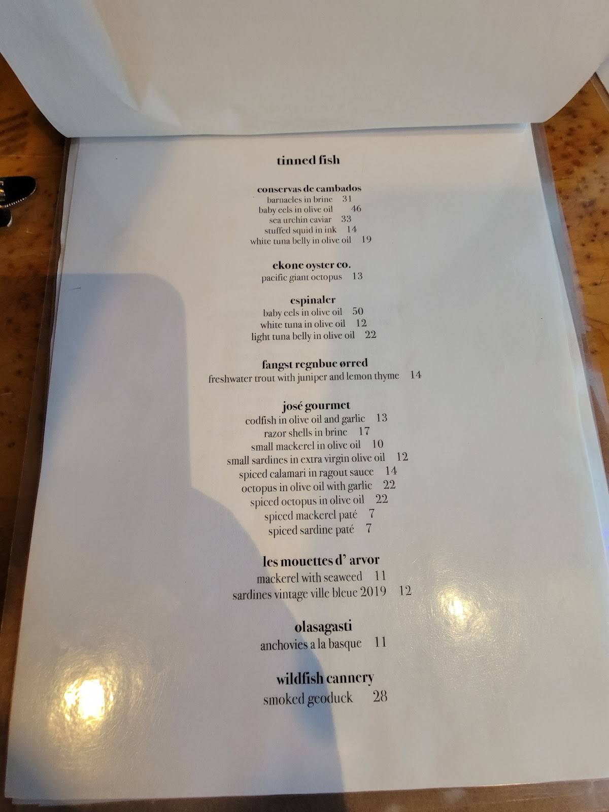 Menu at Peter Trout's Tavern and Inn restaurant, Southwest Harbor