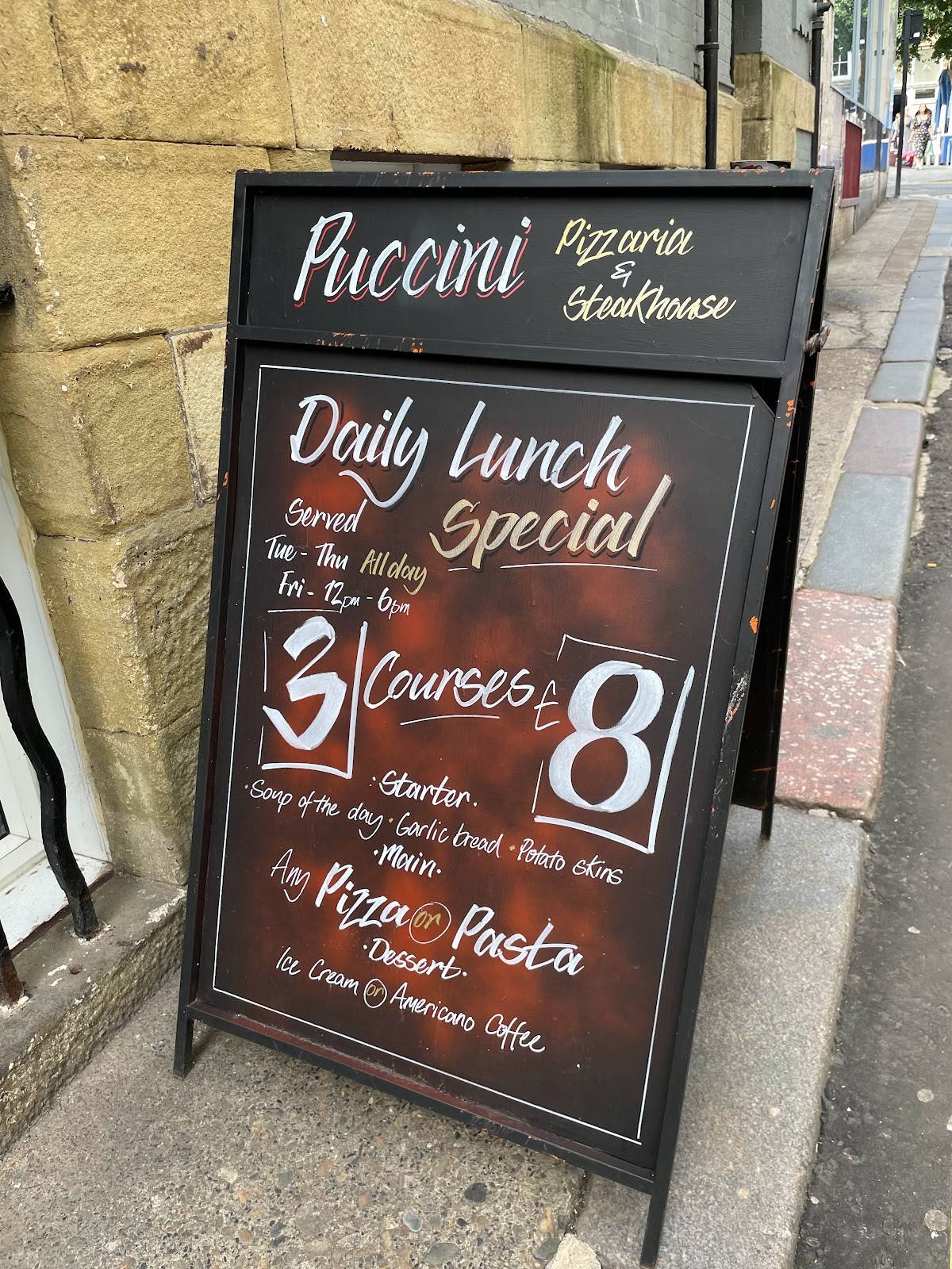 Menu at Puccini Restaurant, Newcastle upon Tyne
