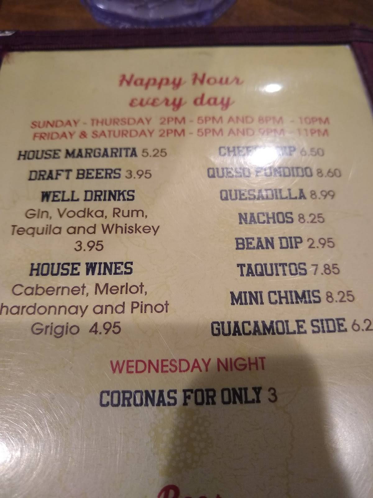 Menu at Rancho Rustico Restaurant, Tucson, E Old Vail Rd