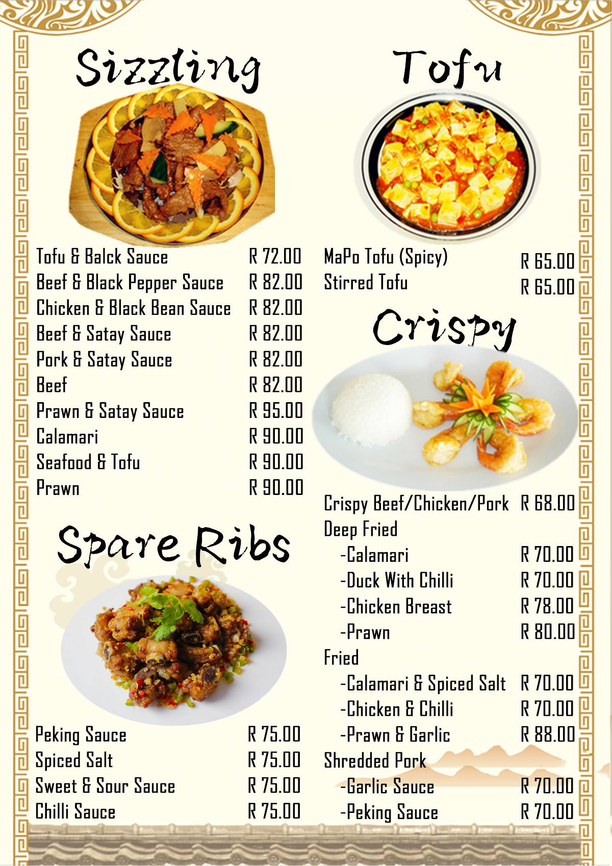Menu at Rejoice sushi bar, Sandton