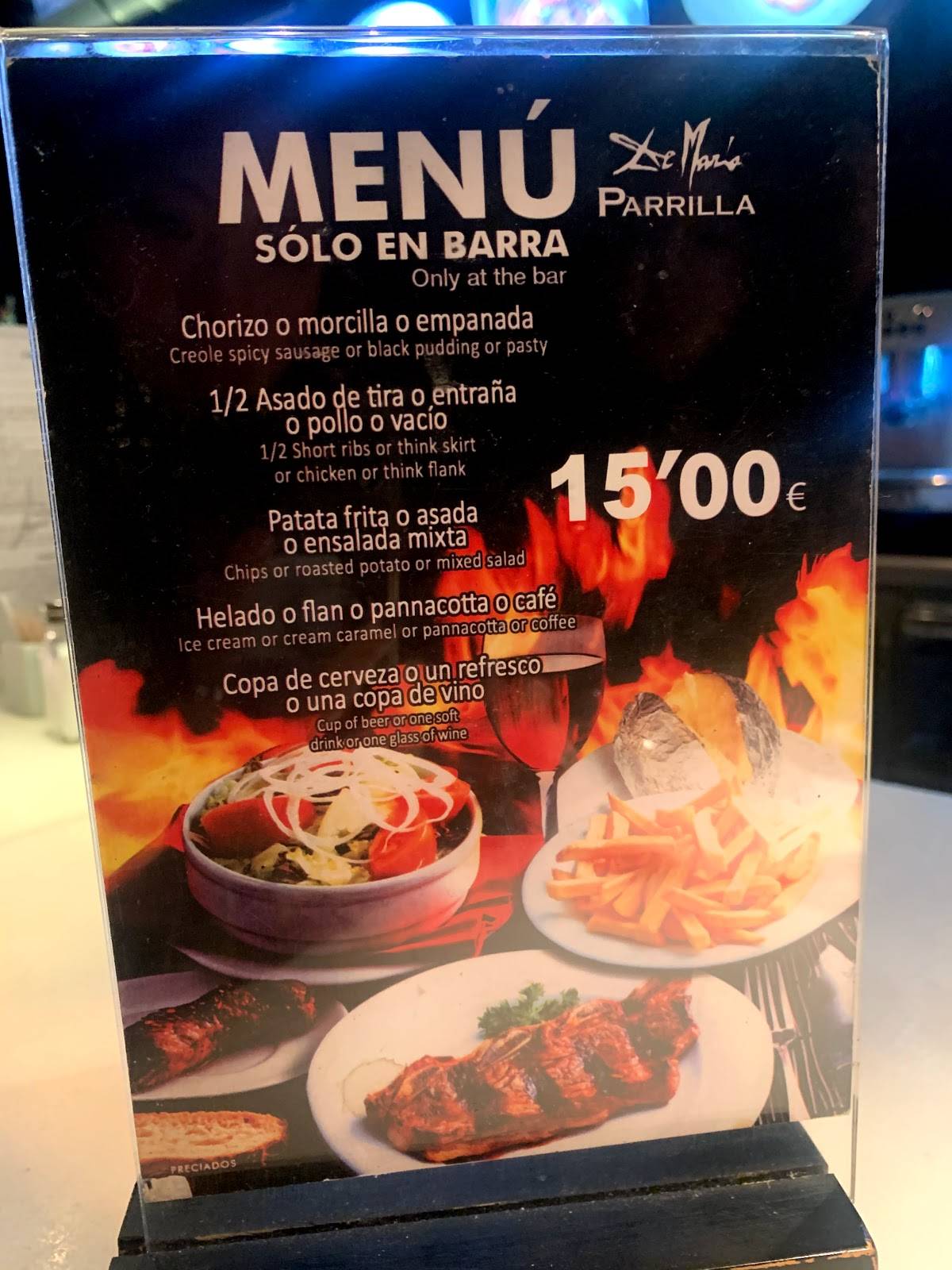Menu at Restaurante De Maria - PLAZA CALLAO, Madrid, Pl. del Callao