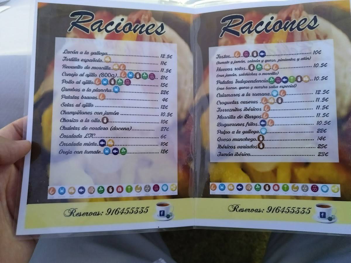 Carta de Restaurante Independencia, Móstoles