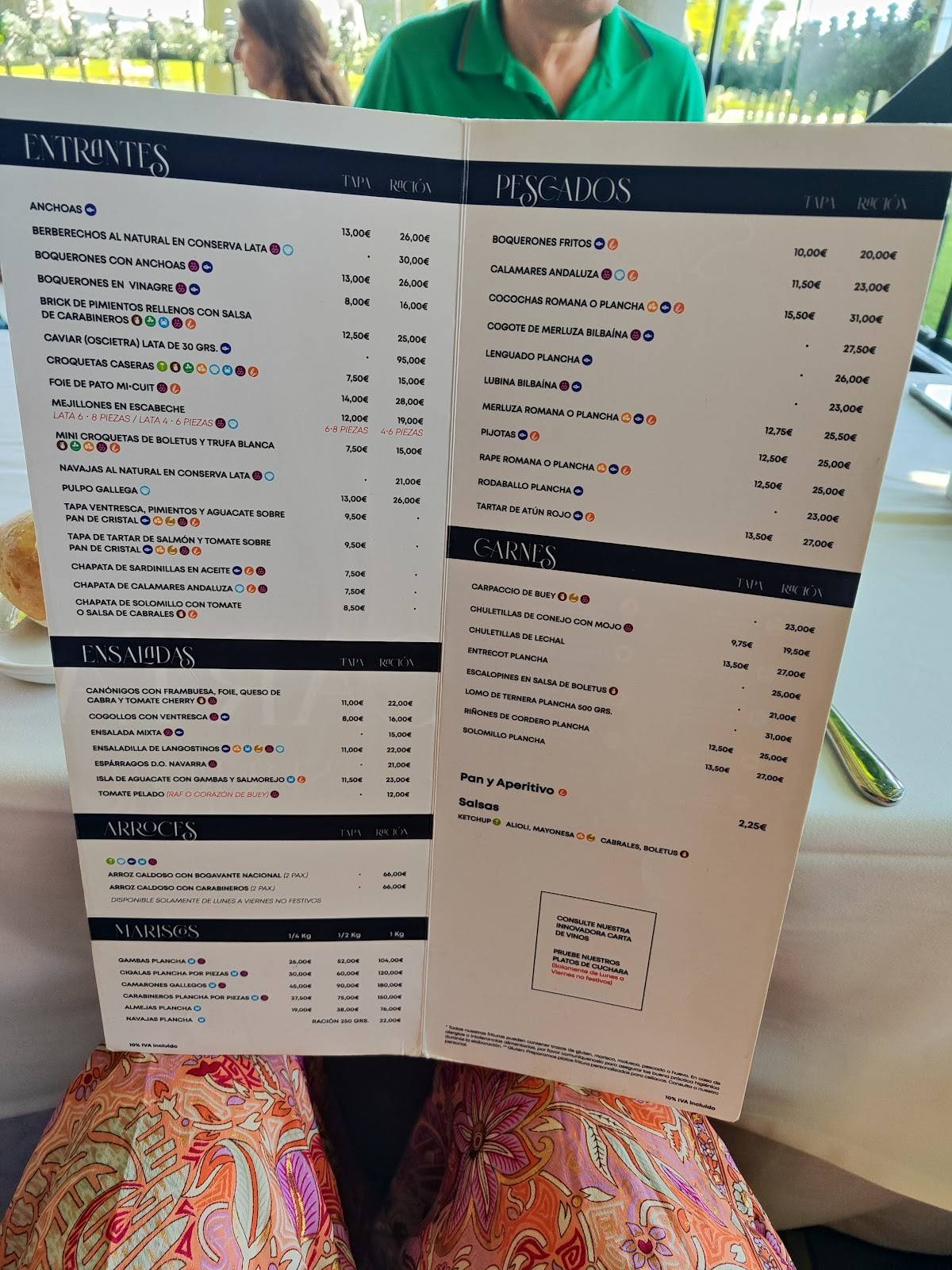 Carta de Restaurante Sala, Guadarrama, Carretera los Molinos Nº 2
