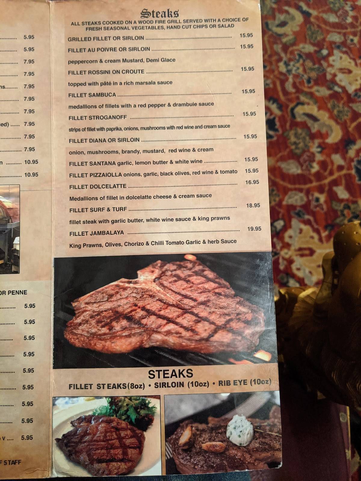 Menu at Sambuca Braise Station restaurant, Newcastle upon Tyne