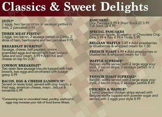 Menu at Silver Skillet Family Diner restaurant, Tulsa