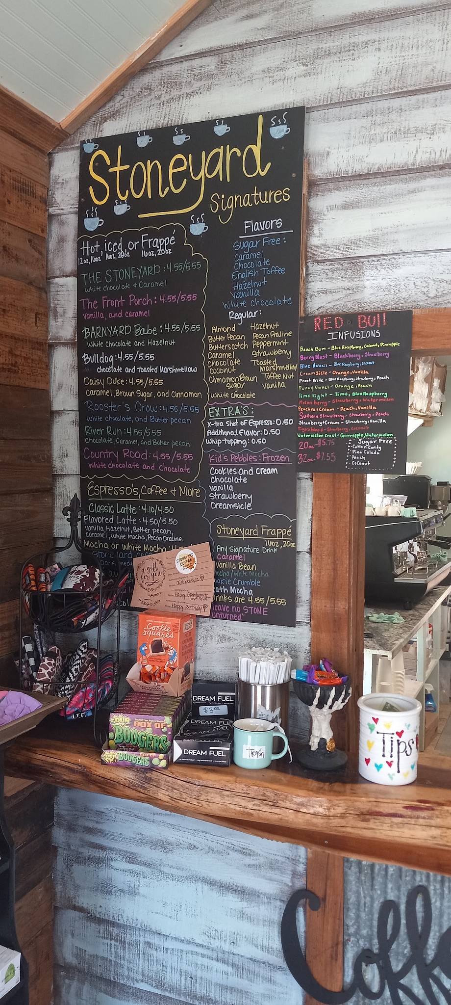 Menu at Stone Yard, Moselle