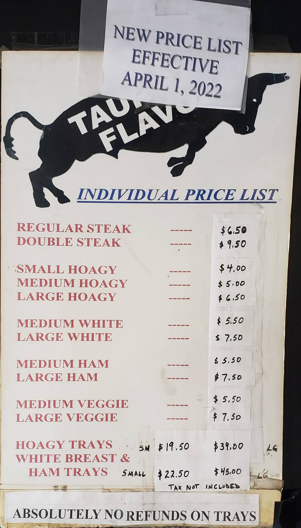 Menu at Taurus Flavors restaurant, Dolton