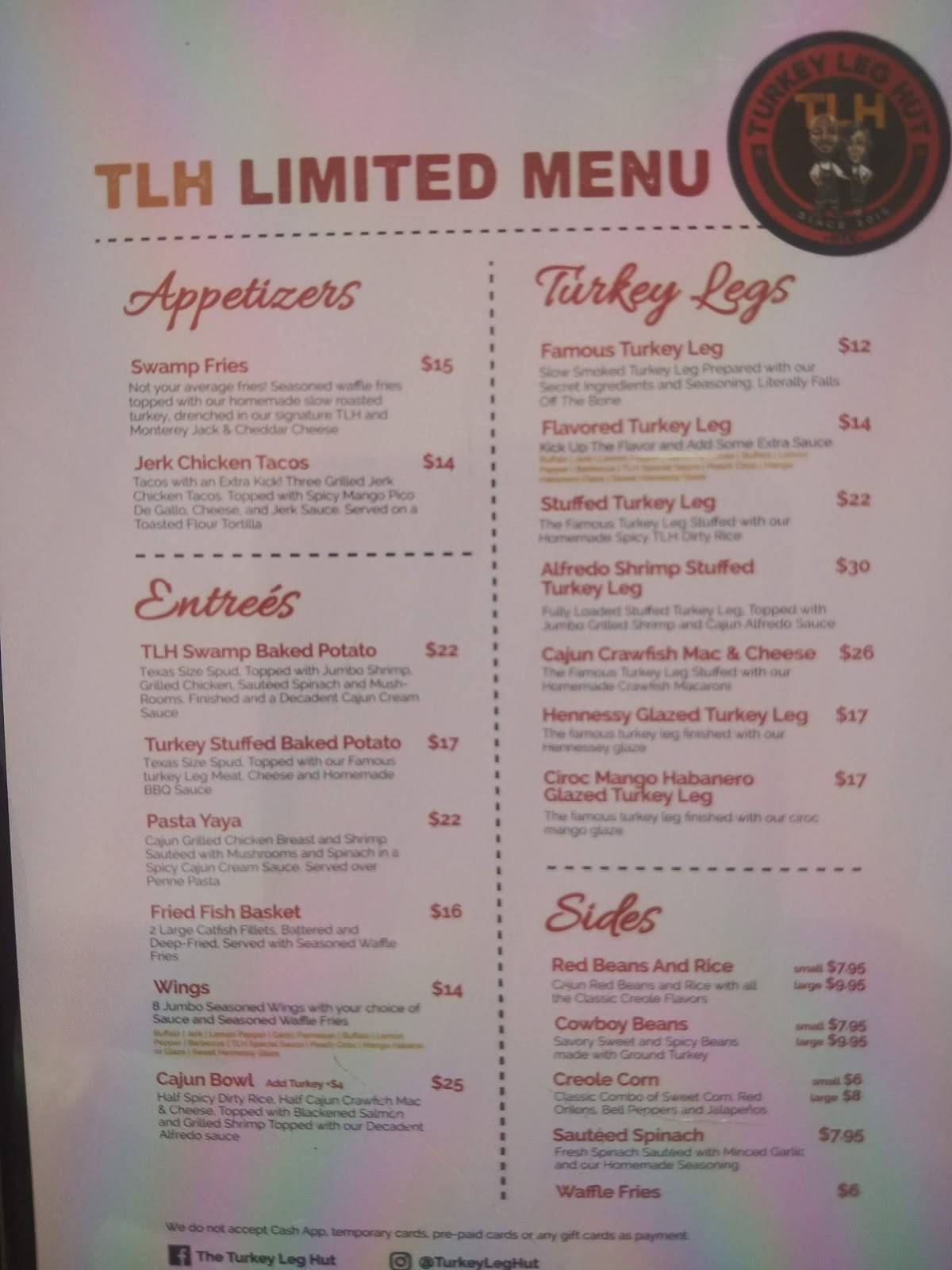 Menu at Turkey Leg Hut restaurant, Houston, Almeda Rd suite A/B