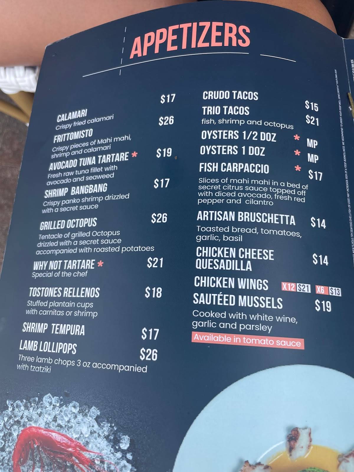 Menu at WHY NOT? restaurant, Hollywood