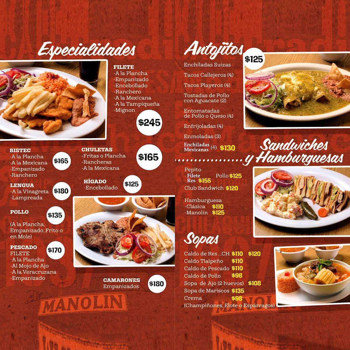 Menu at Restaurante Manolín - Madero, Monterrey, Av. Francisco I ...
