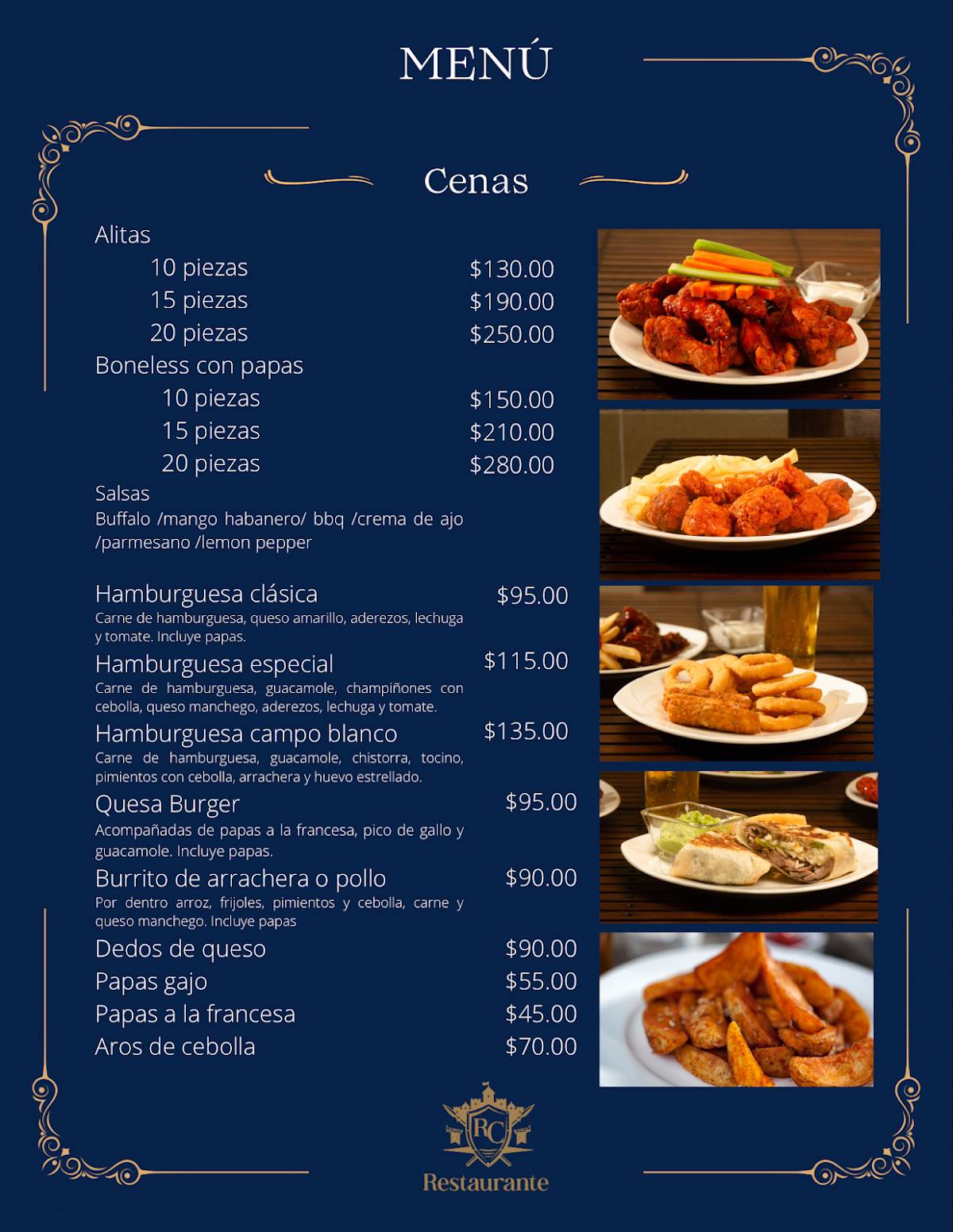 Menu at Restaurante RC Campo Blanco, Reforma