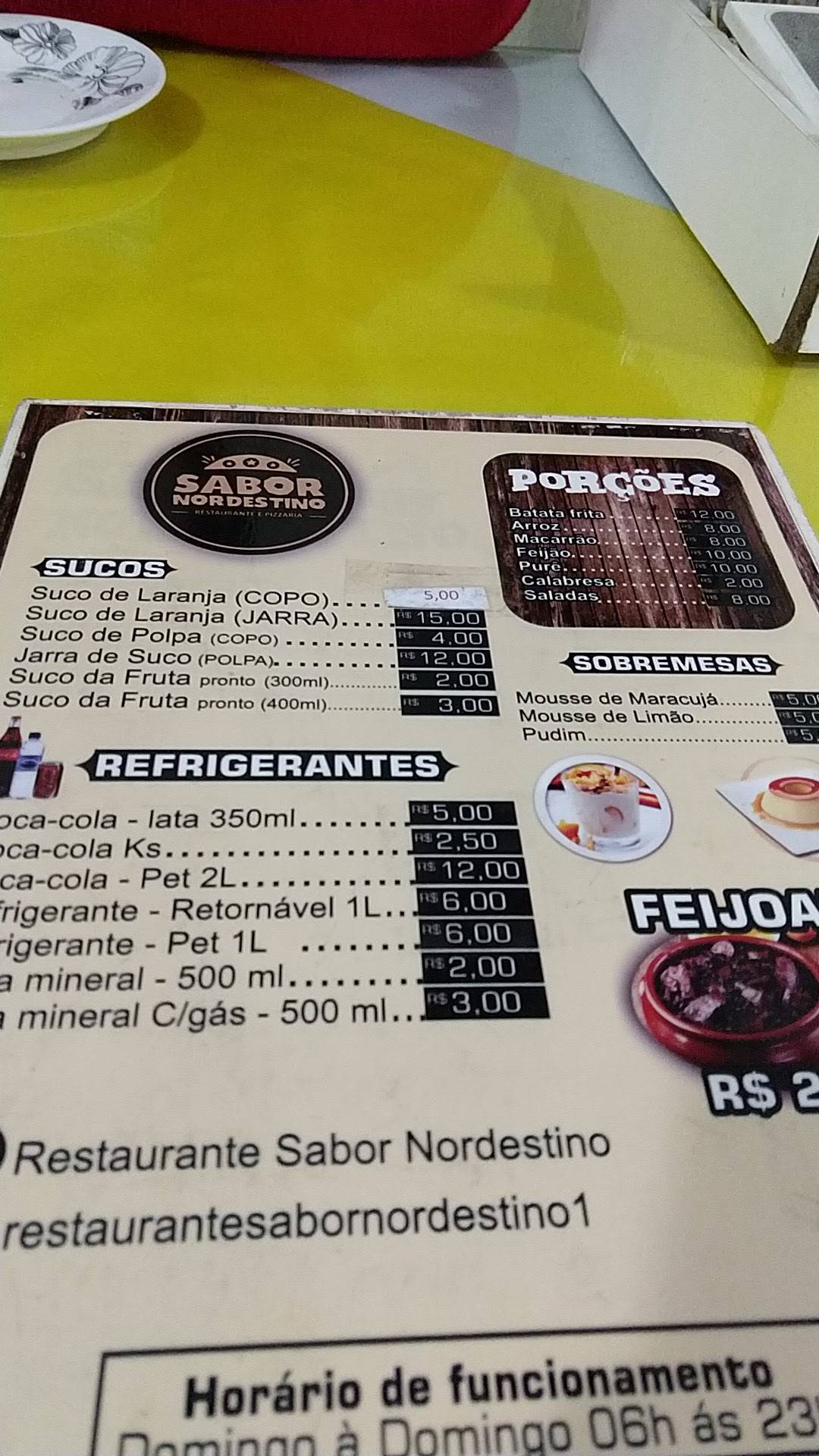 Menu em Restaurante Sabor Nordestino Forene, Maceió, Av. Lourival Melo Mota