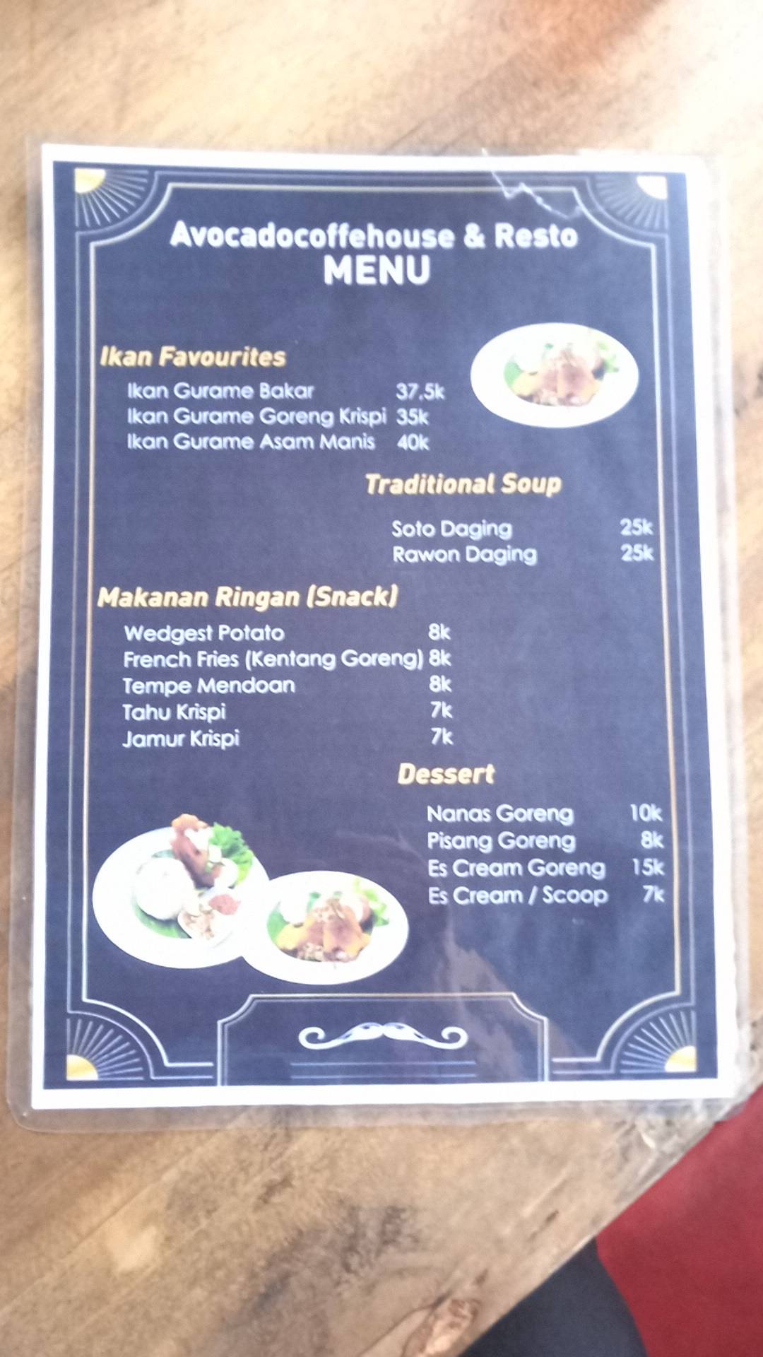 Menu at Resto_Avocado Coffee House, Wringinanom