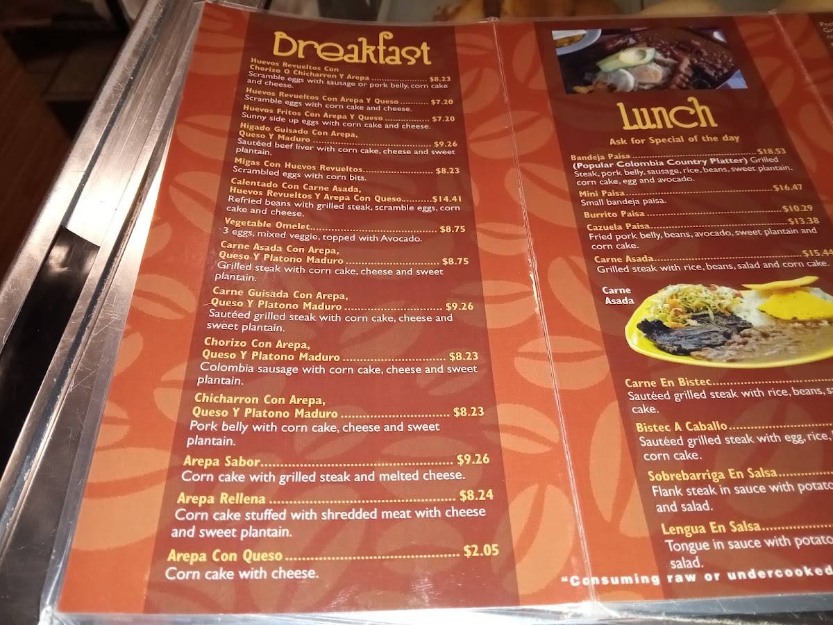 Menu at Cafe & Sabor Bakery & Restaurant, Richmond