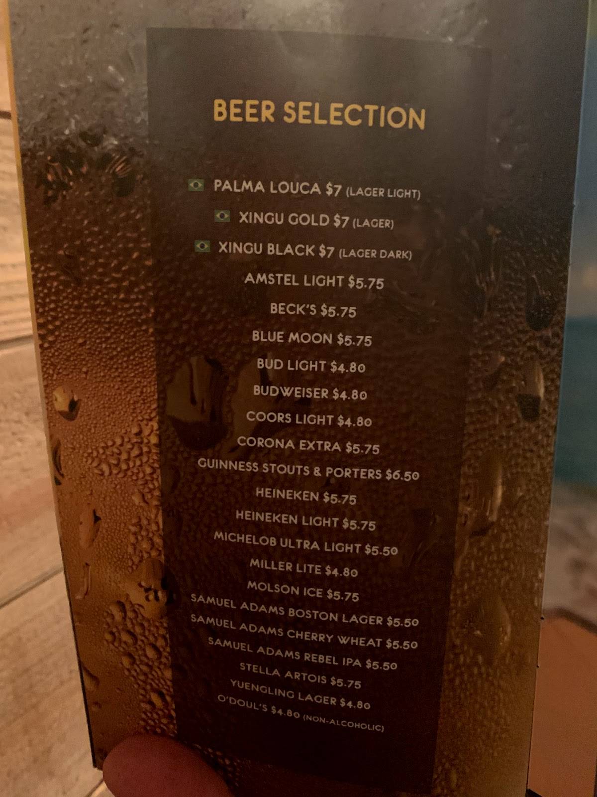 Menu at Rios Brazilian Steakhouse, Nazareth