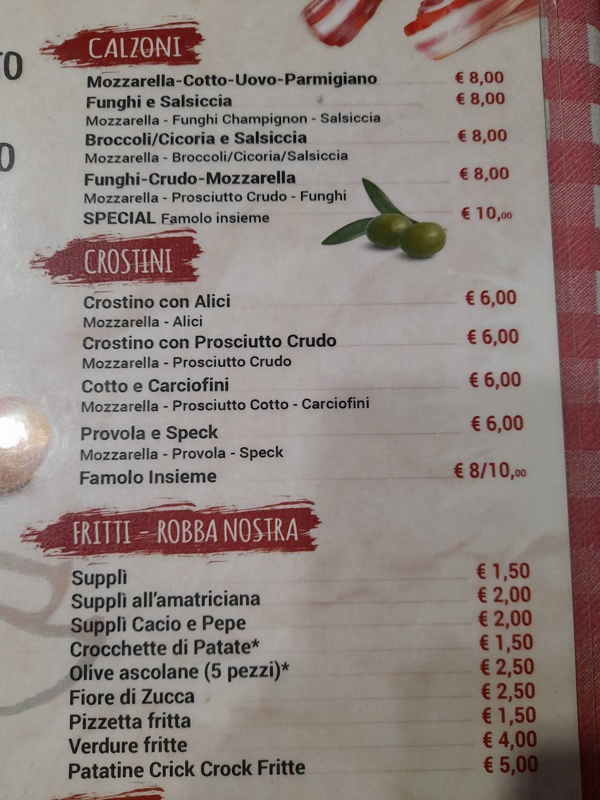 Menu da Ristorante Er Gallo Nero, Roma