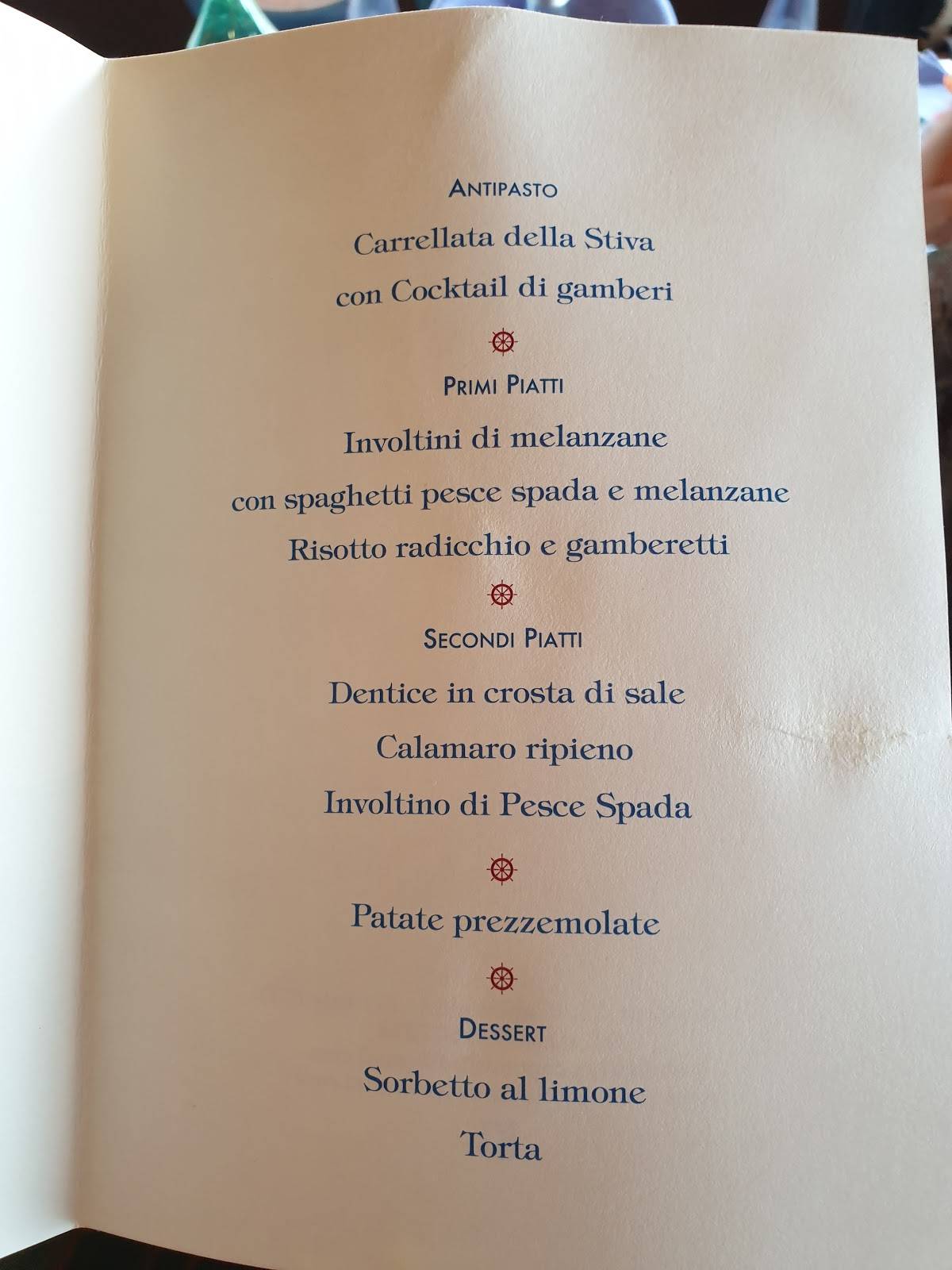 Menu da Trattoria La Stiva pizzeria, Acireale