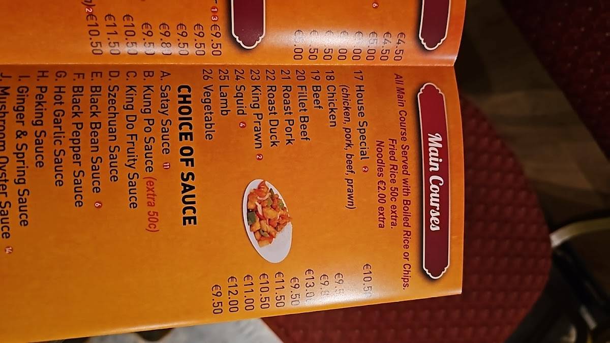 Menu at Riverside Chinese Restaurant The Mall, Roscrea