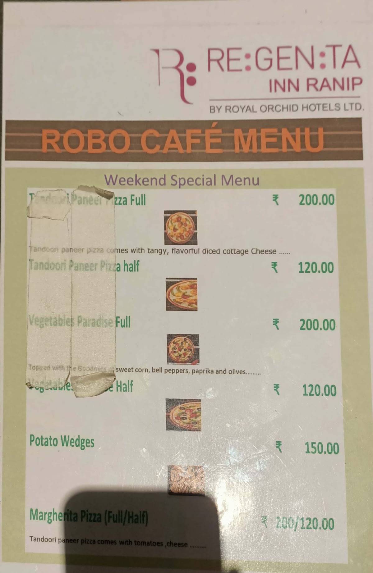 Menu at Robo Cafe, Ahmedabad