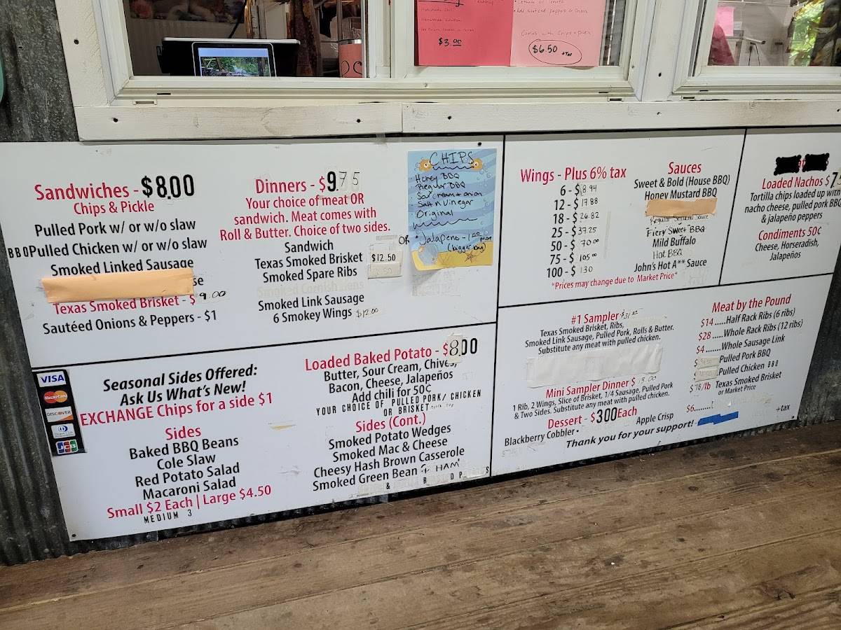 Menu at Rollin’ Smoke BBQ, Charleston, Crede Dr