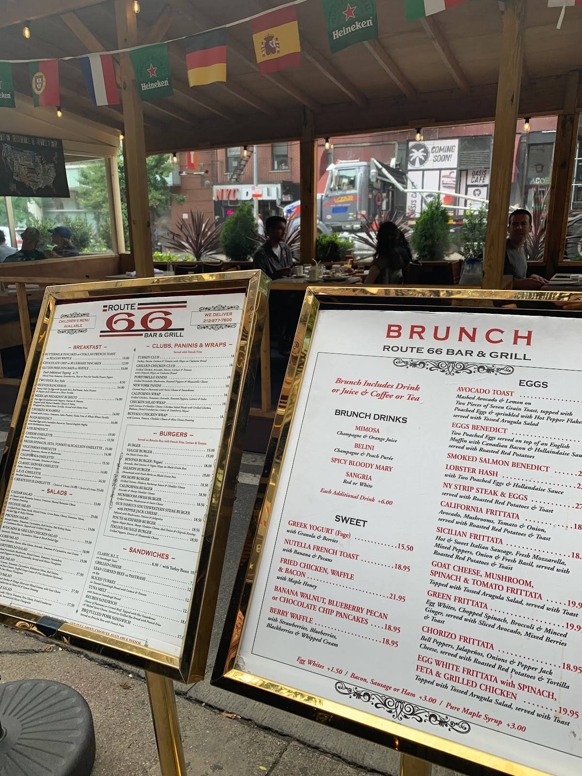 Menu at Route 66 Cafe, West New York