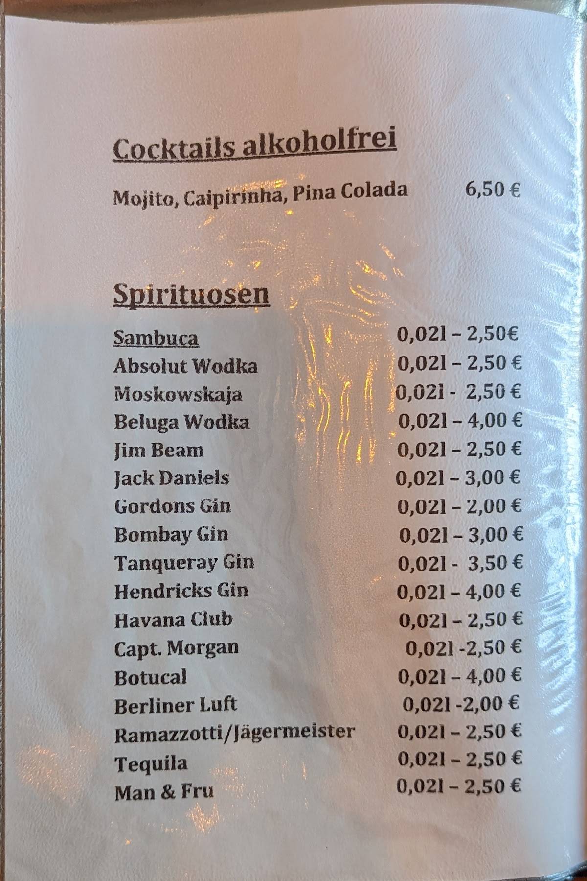Menu at Roxy's Eiscafe und Bar, Wismar