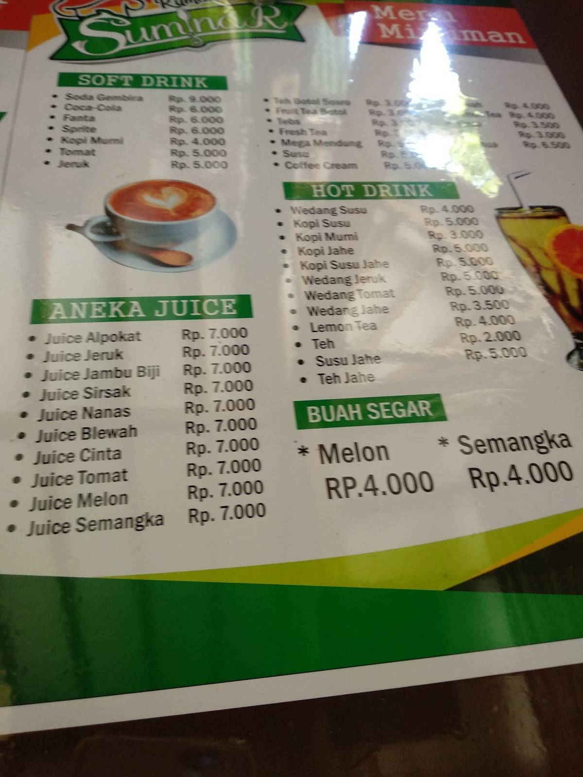 Menu at Rumah Makan Suminar restaurant, Magetan