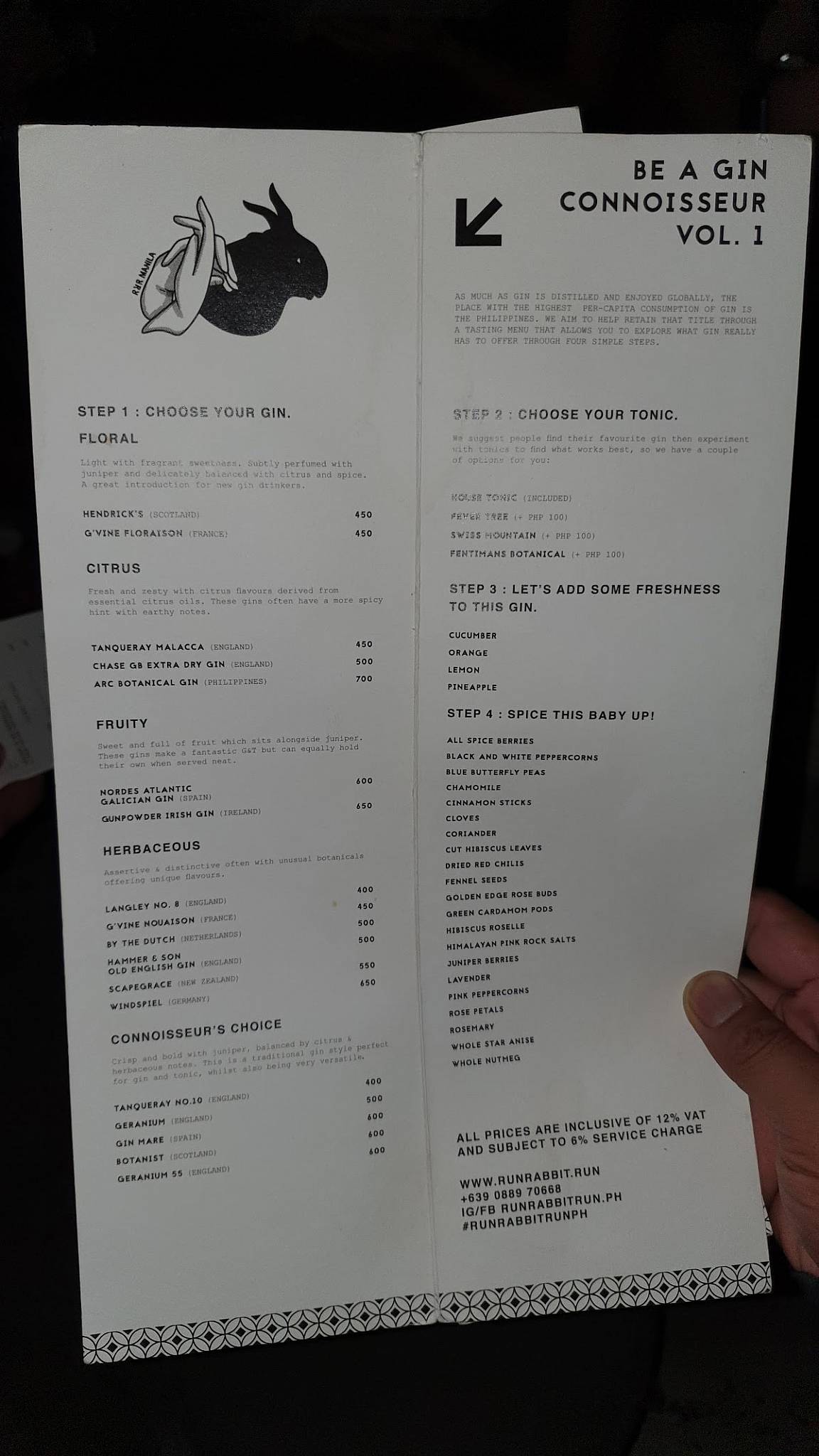 Menu at Run Rabbit Run pub & bar, Makati