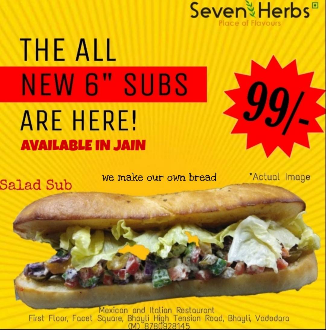 Menu at Seven Herbs - place of flavours, Vadodara