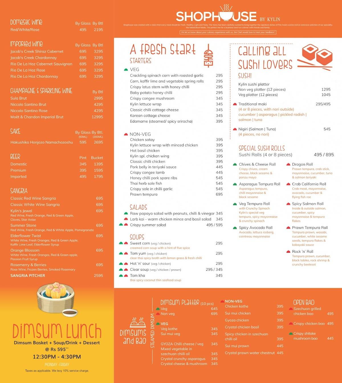 Menu at Shophouse By Kylin, Gurugram, Ground Floor
