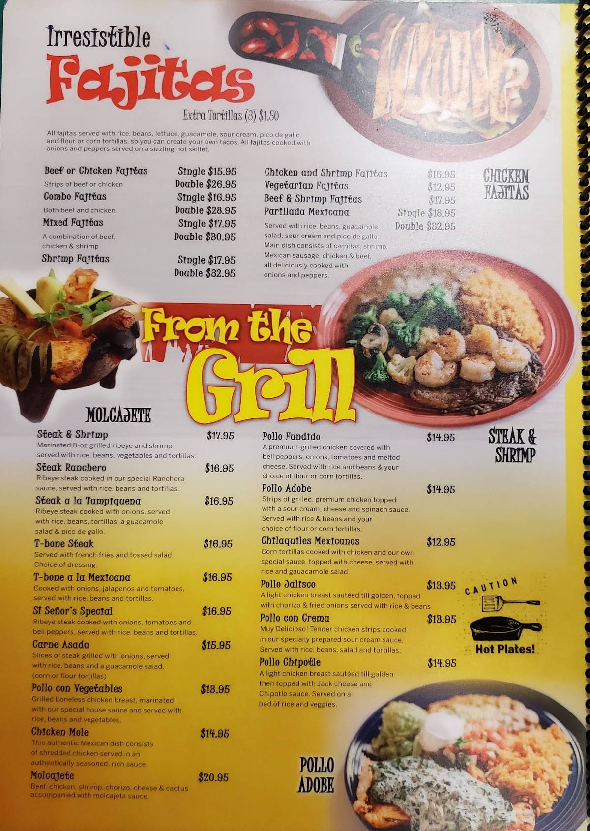 Menu at Si Señor Mexican Bar & Grill, Arnold