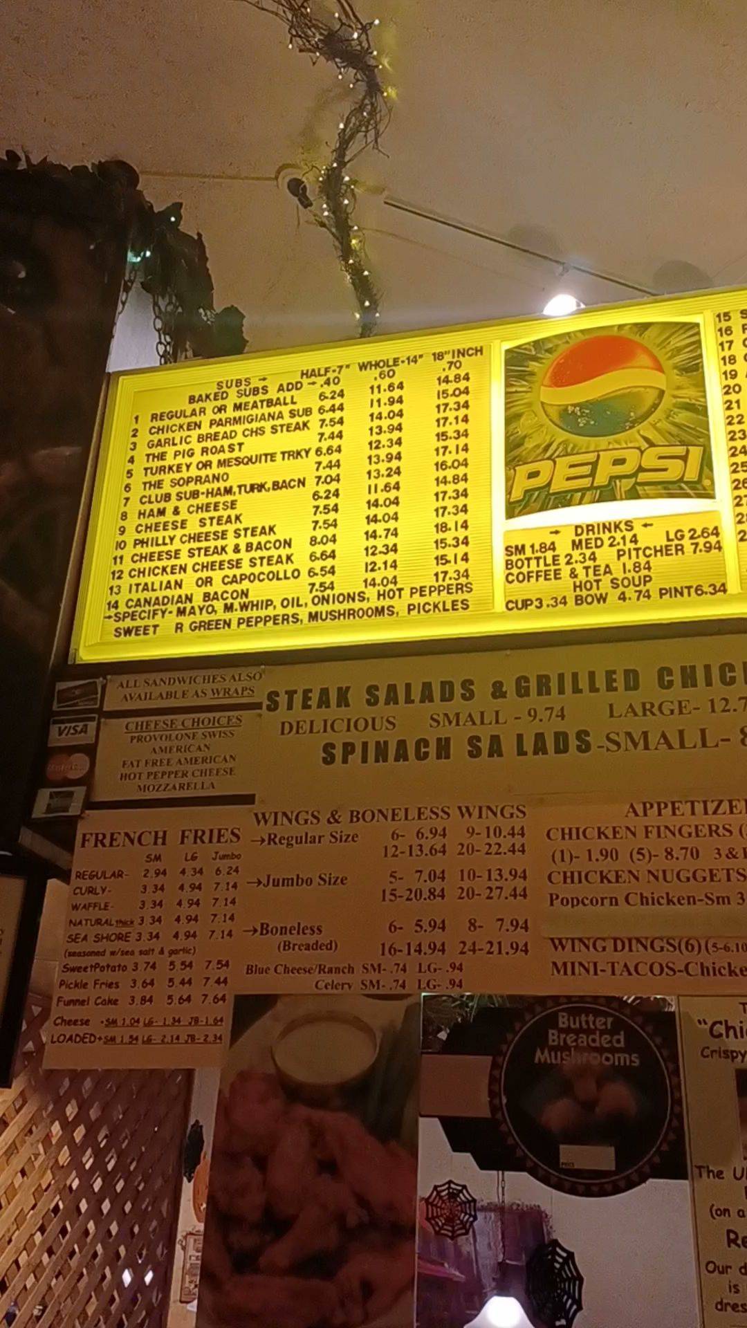 Menu at Sid's Super Submarines, Pizza & 6-Pack pizzeria, Clearfield