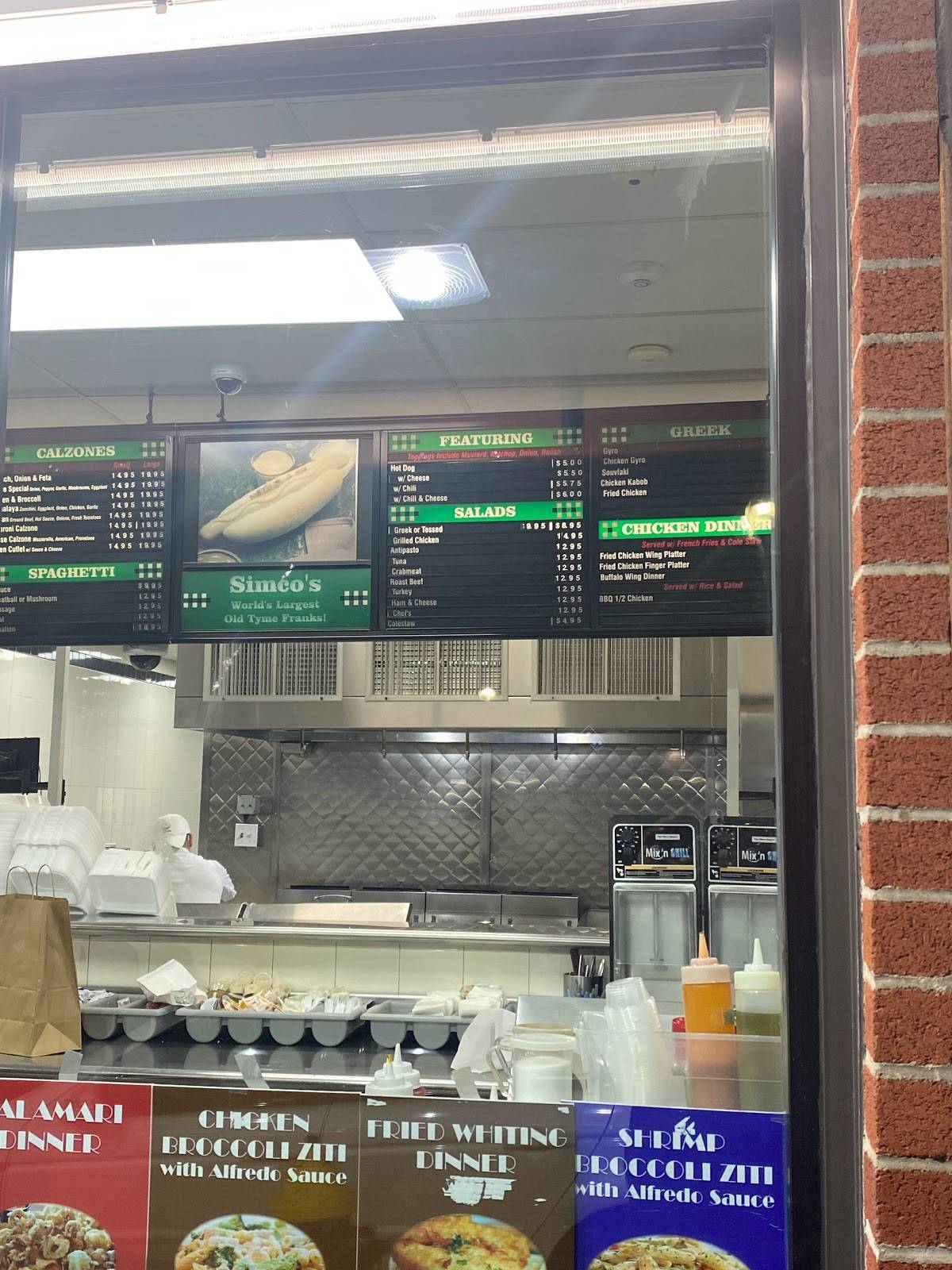Menu at Simco's restaurant, Boston, Blue Hill Ave