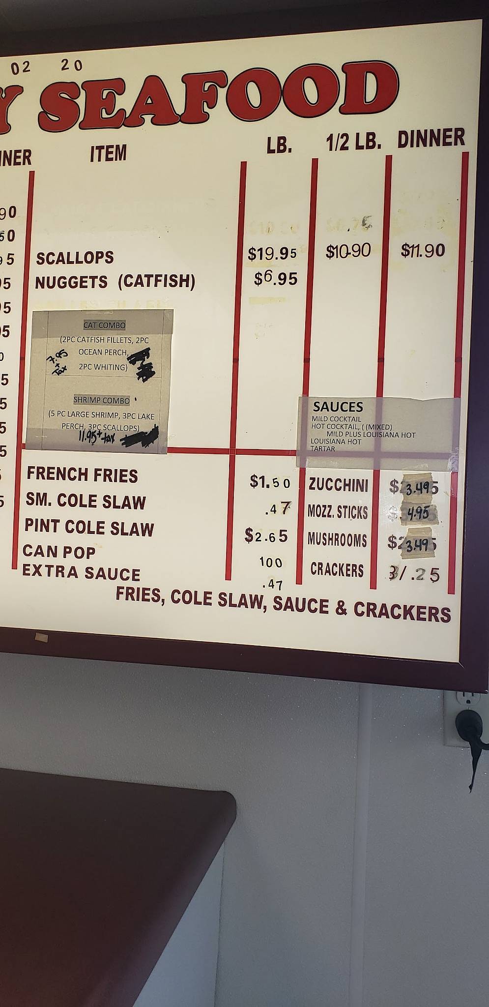 Menu at Simply Seafood restaurant, Merrillville