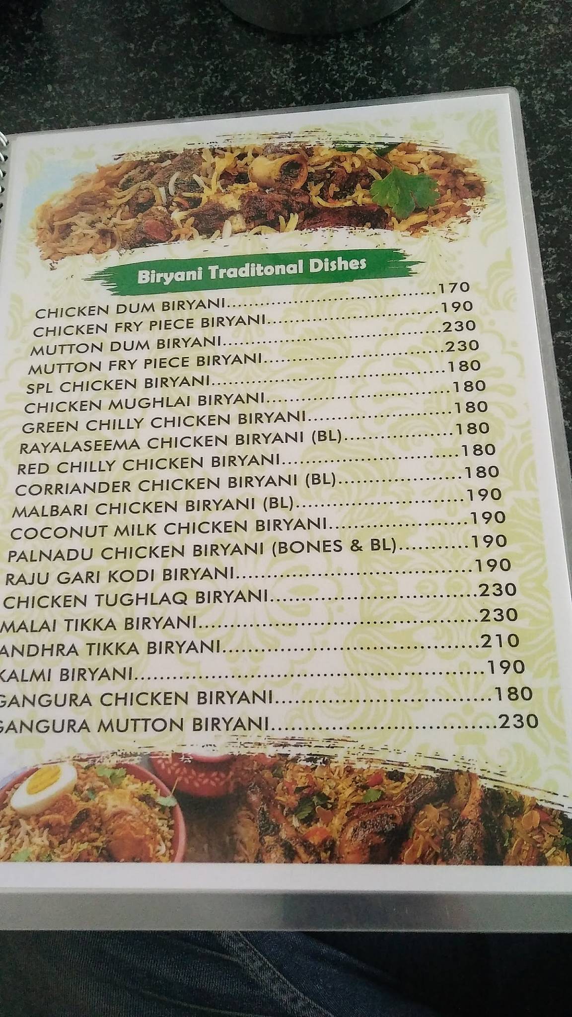 Menu at HOTEL VIVERA GRAND, Sindhanur