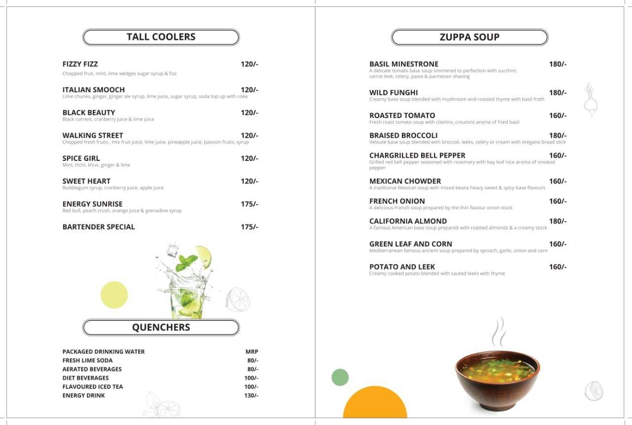 Menu at Spirit O Sound, Ahmedabad, SOS