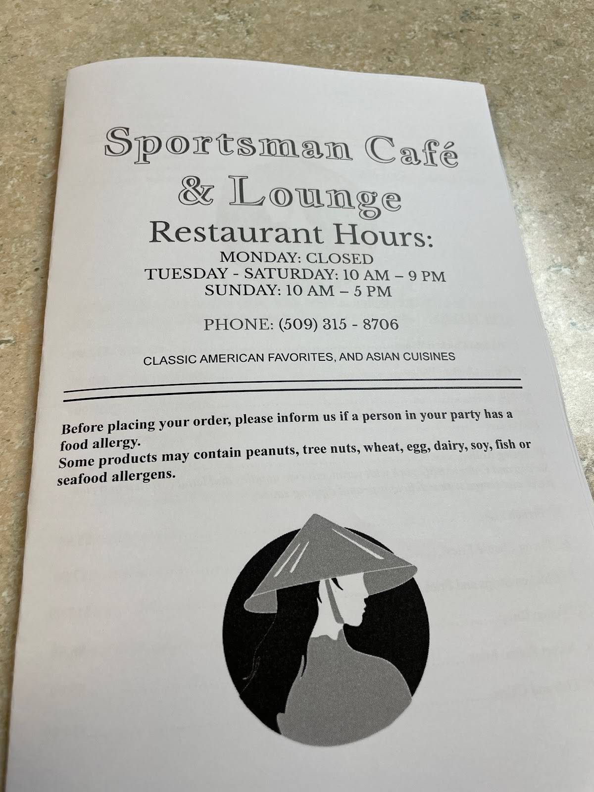 Menu at Sportsman Cafe & Lounge, Spokane