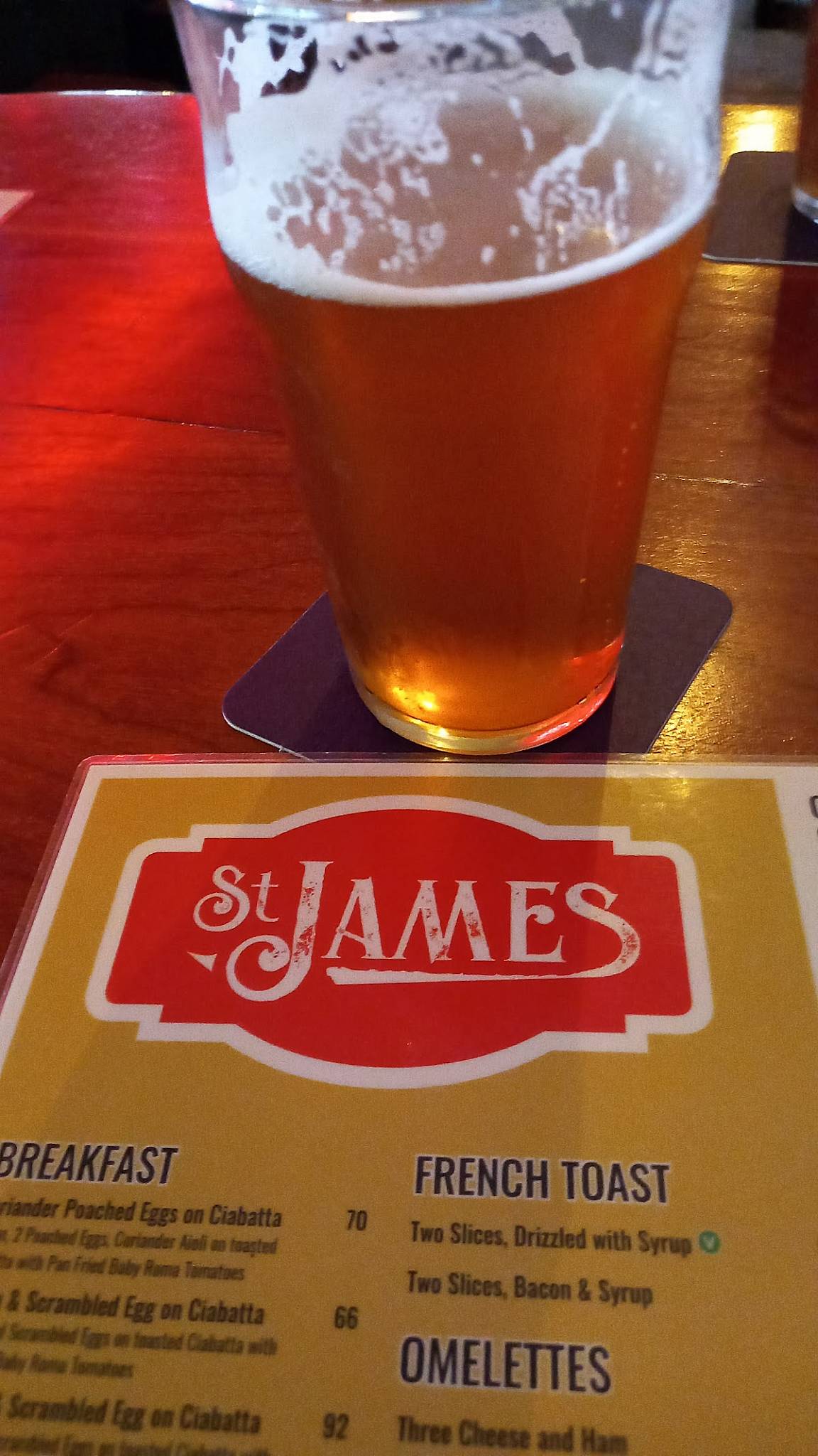 Menu at St James Restaurant, Walmer, Port Elizabeth