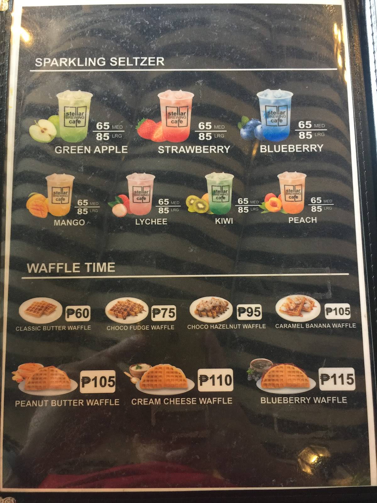 Menu at Stellar Brewing Cafe, Tagaytay, Tagaytay