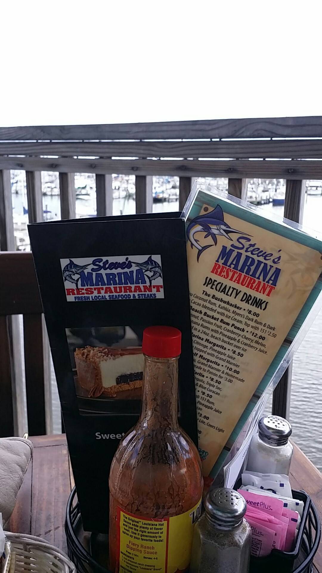 Menu at Steve's Marina Restaurant, Long Beach, 213 Beach Blvd E
