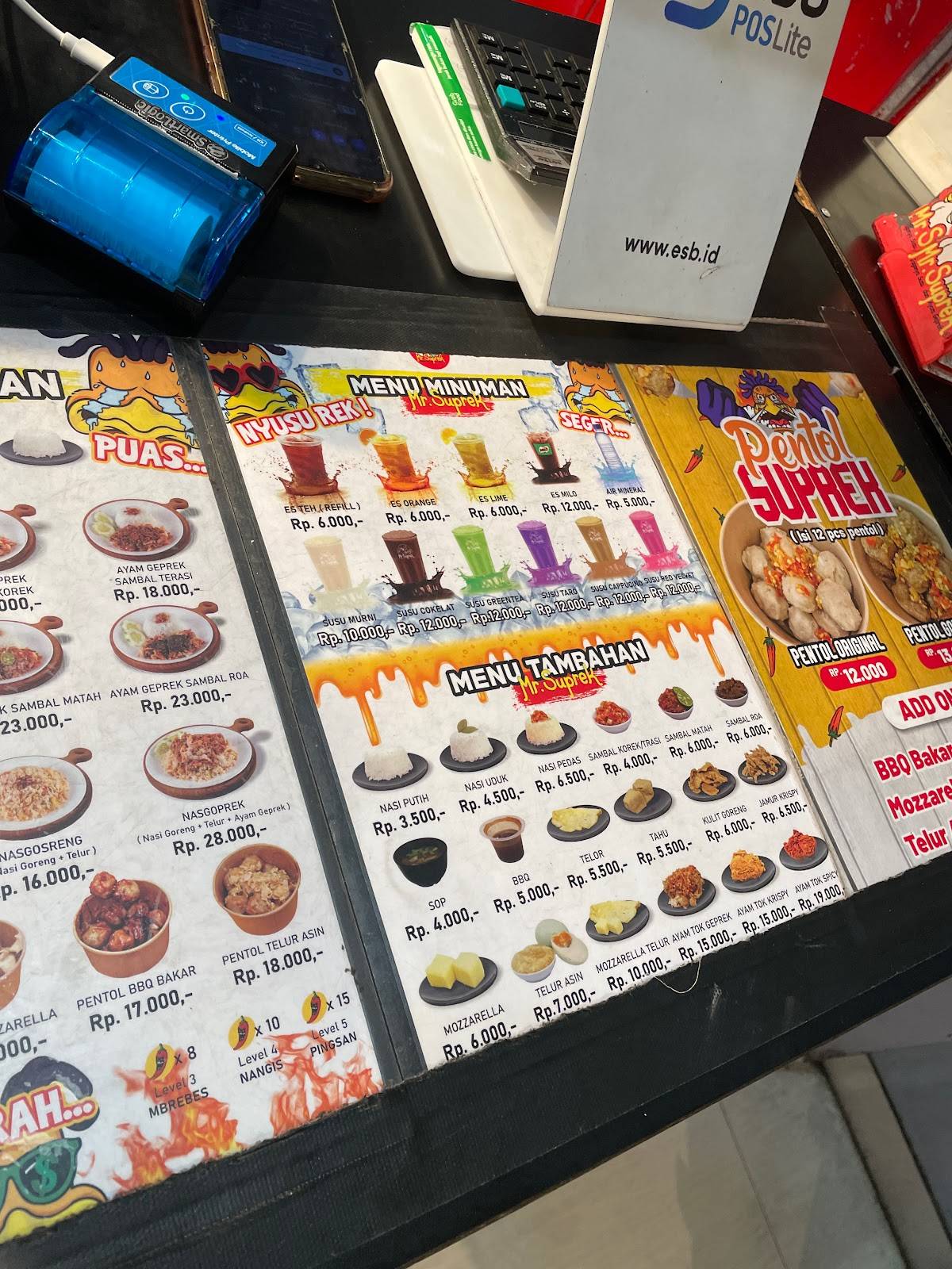 Carta del restaurante Ayam Geprek Mr Suprek Ubaya, Surabaya